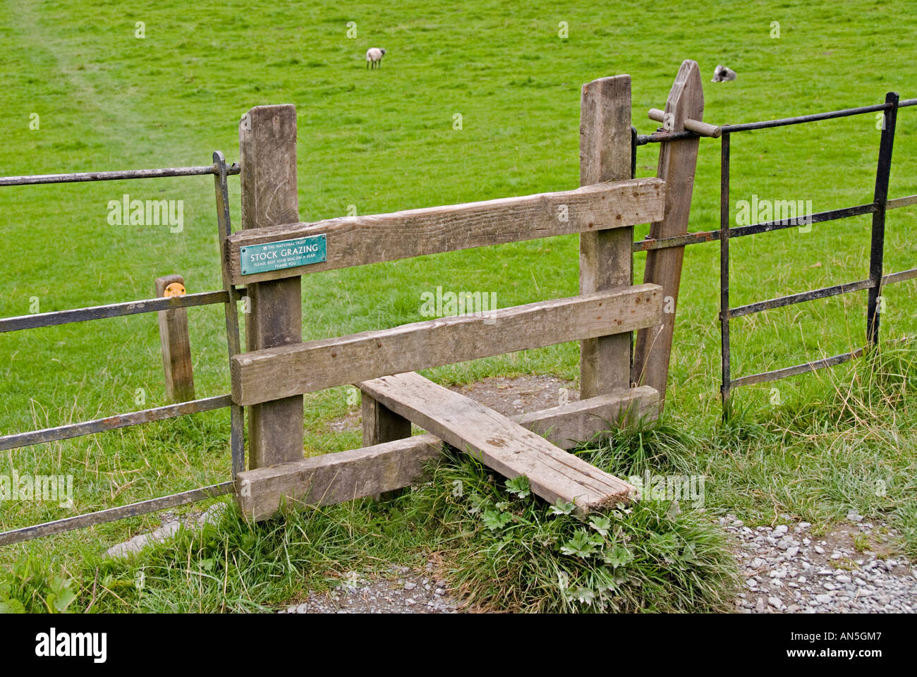 Access gained to field via a single step stile Stock Photo - Alamy