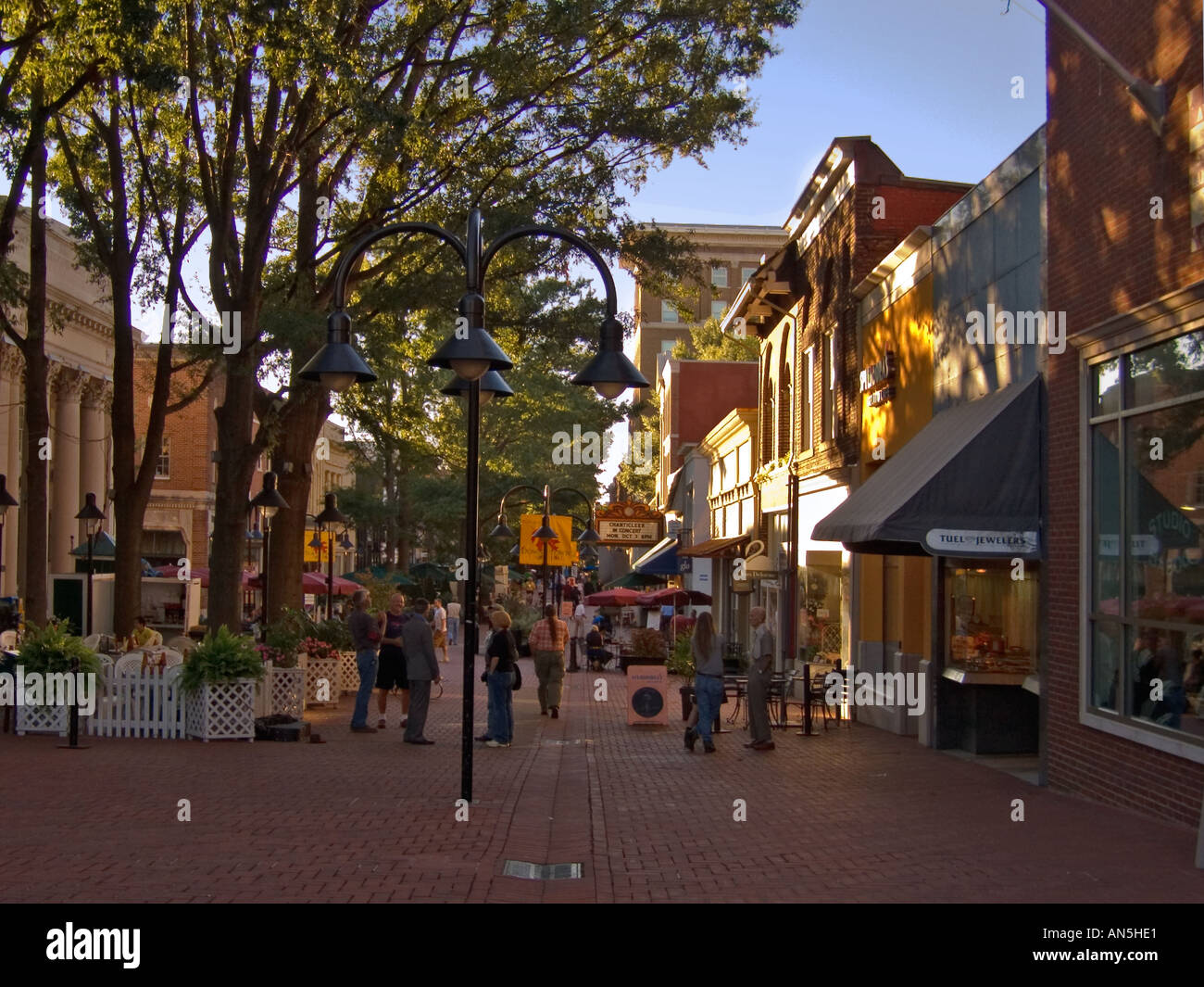 Main Street Pedestrian mall Charlottesville VA Stock Photo - Alamy