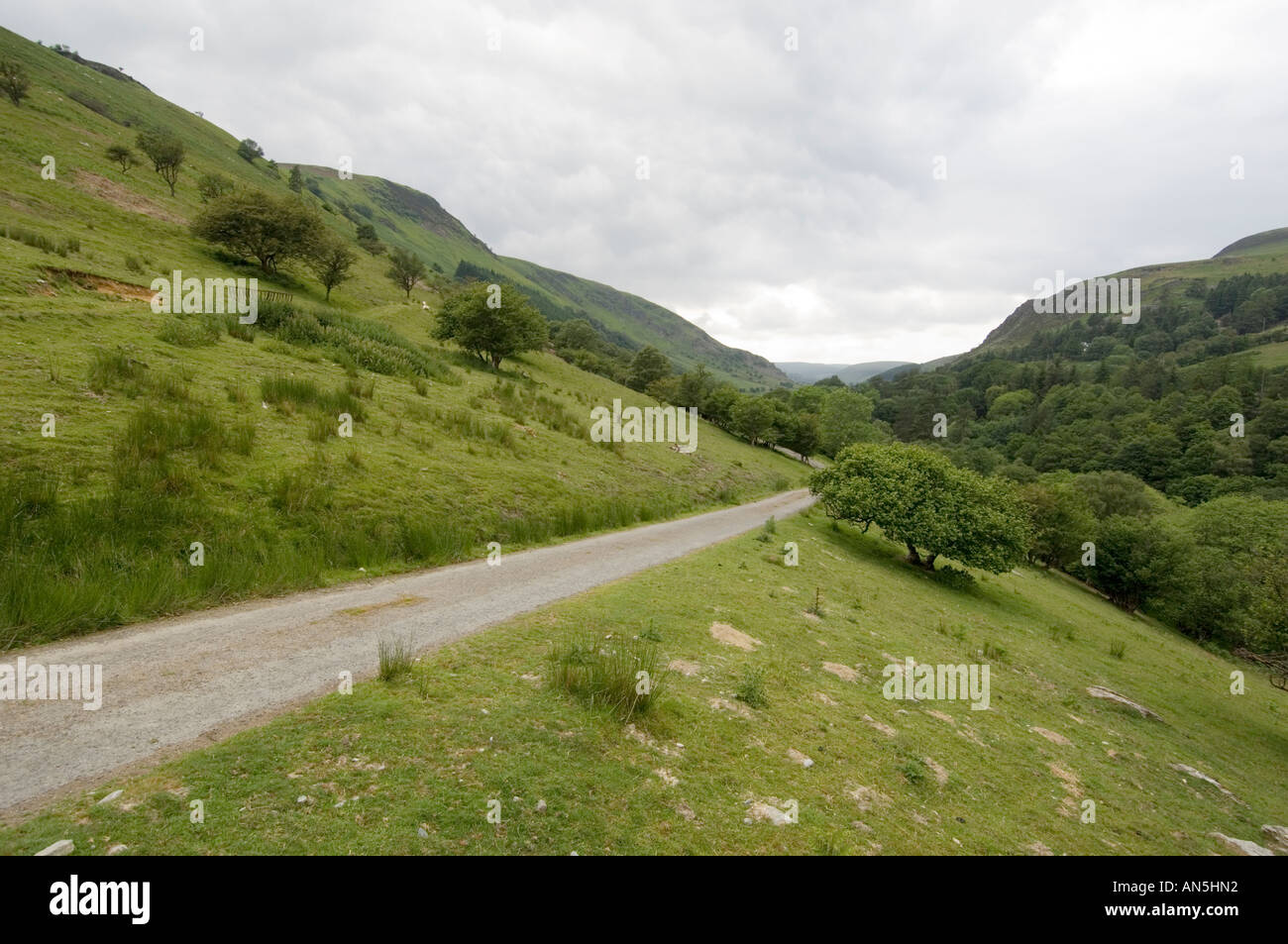 A backroad cycle path from Rhayader to Llangurig, along the Wye Valley ...