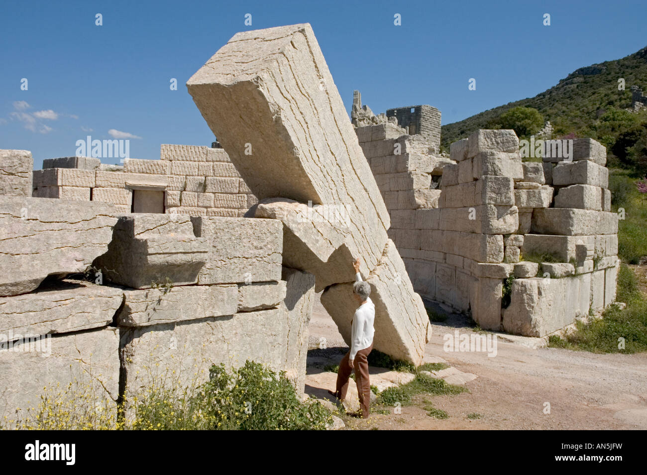 The massive stone remains of the Arcadia gate at ancient Messene Ithomi ...