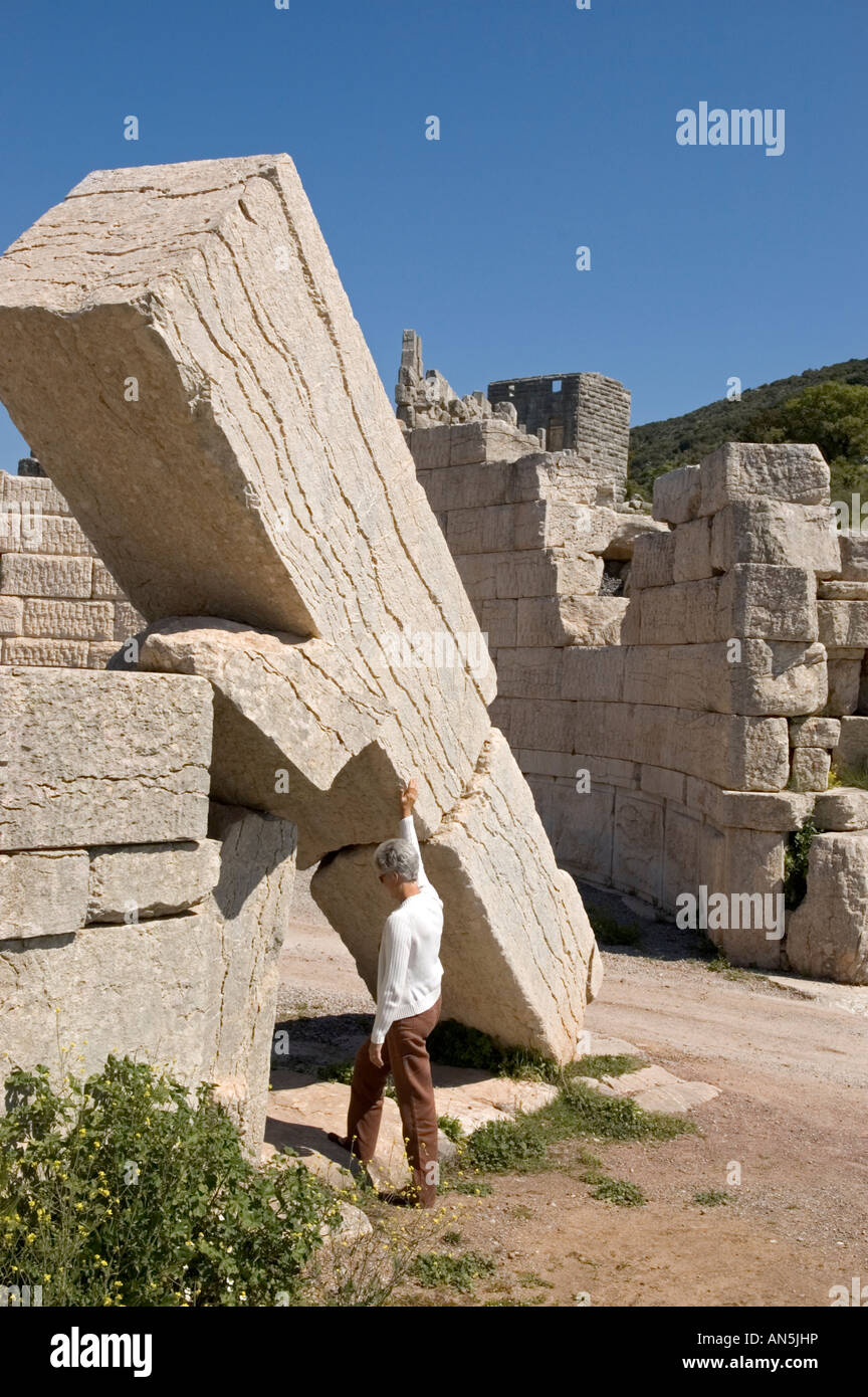 The massive stone remains of the Arcadia gate at ancient Messene Ithomi ...