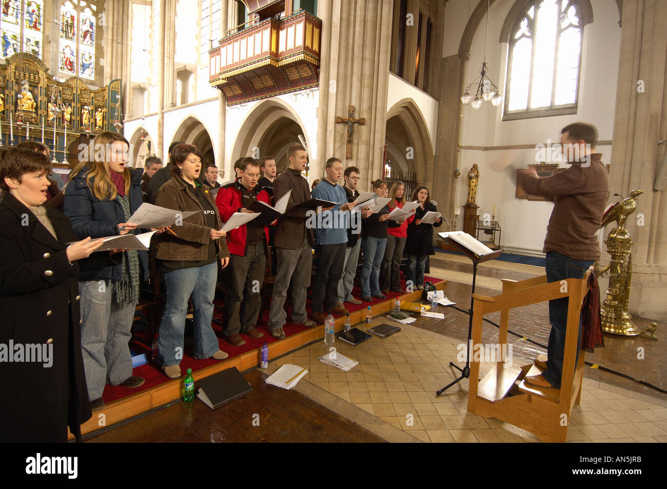 Serendipity mixed voice choir rehearsing and recording their music in a ...