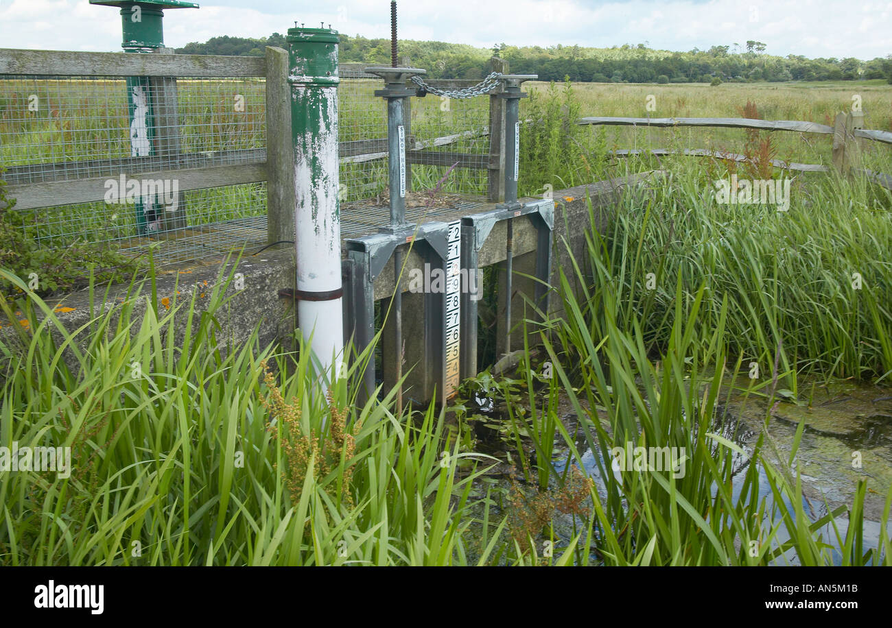 Ditch drainage management system at Amberley Wildbrooks West Sussex ...