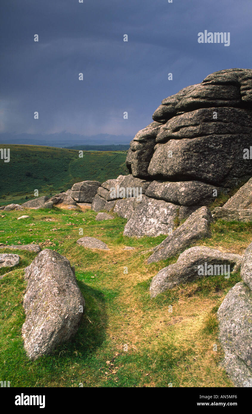 Sharp Tor Dartmoor Devon England UK Stock Photo - Alamy