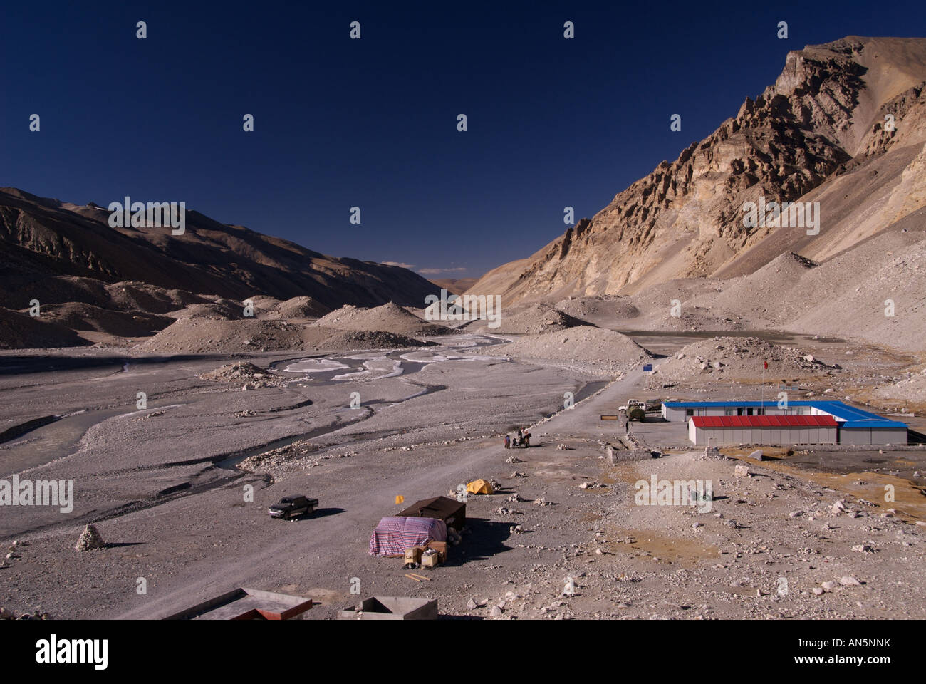 Everest Base Camp, Tibet in Winter. Camps have finshed for the season ...