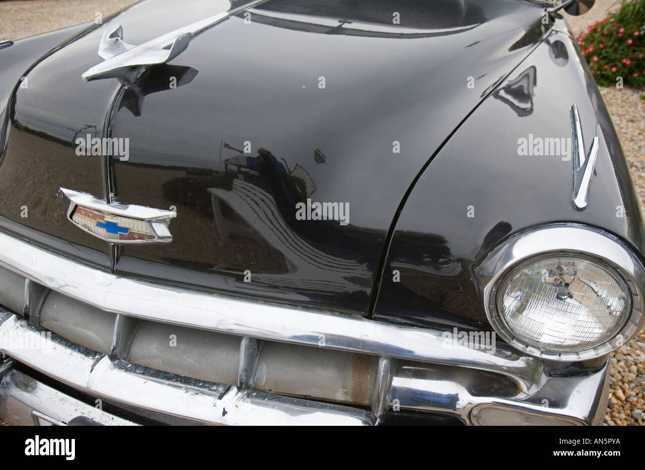 Front of a vintage auto Stock Photo - Alamy