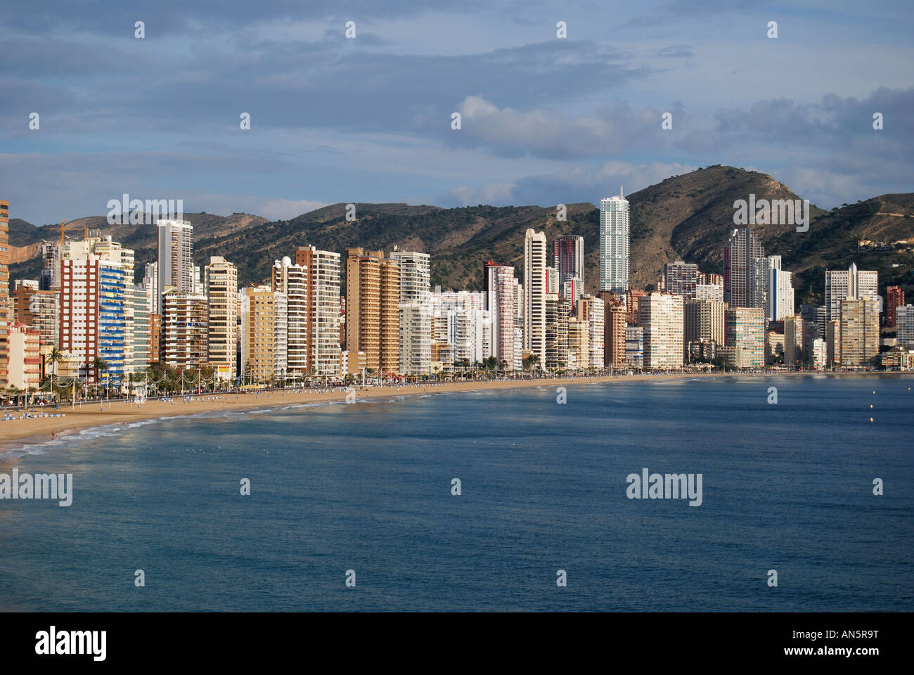 Playa de Levante from Placa de Castelar, Old Town, Benidorm, Costa ...