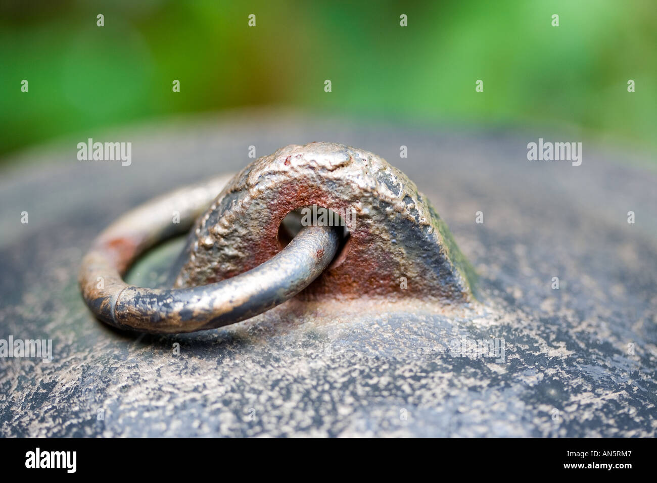 Metal ring hook on a garden stove Stock Photo - Alamy