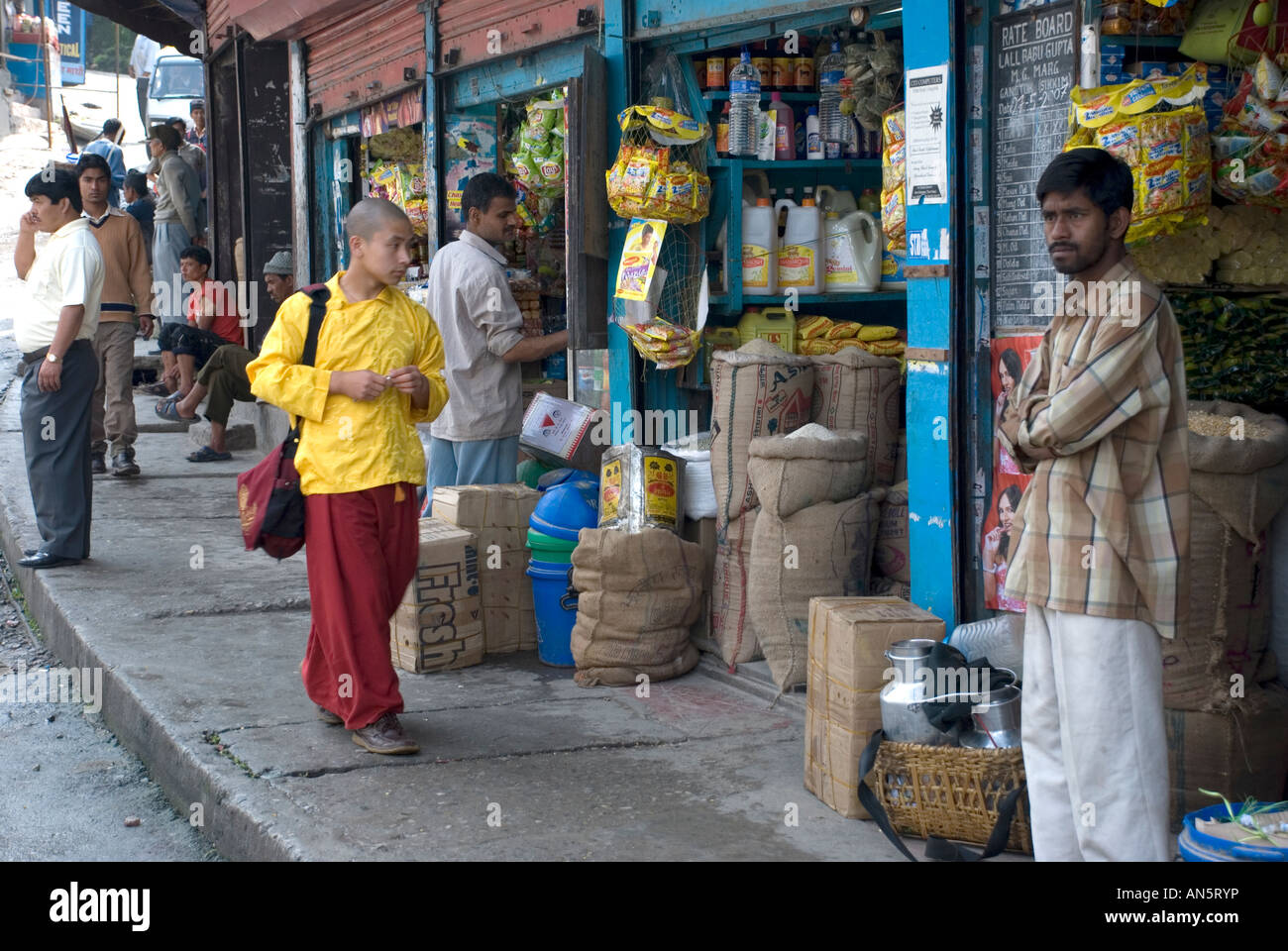 gangtok street scene, sikkim, india Stock Photo - Alamy