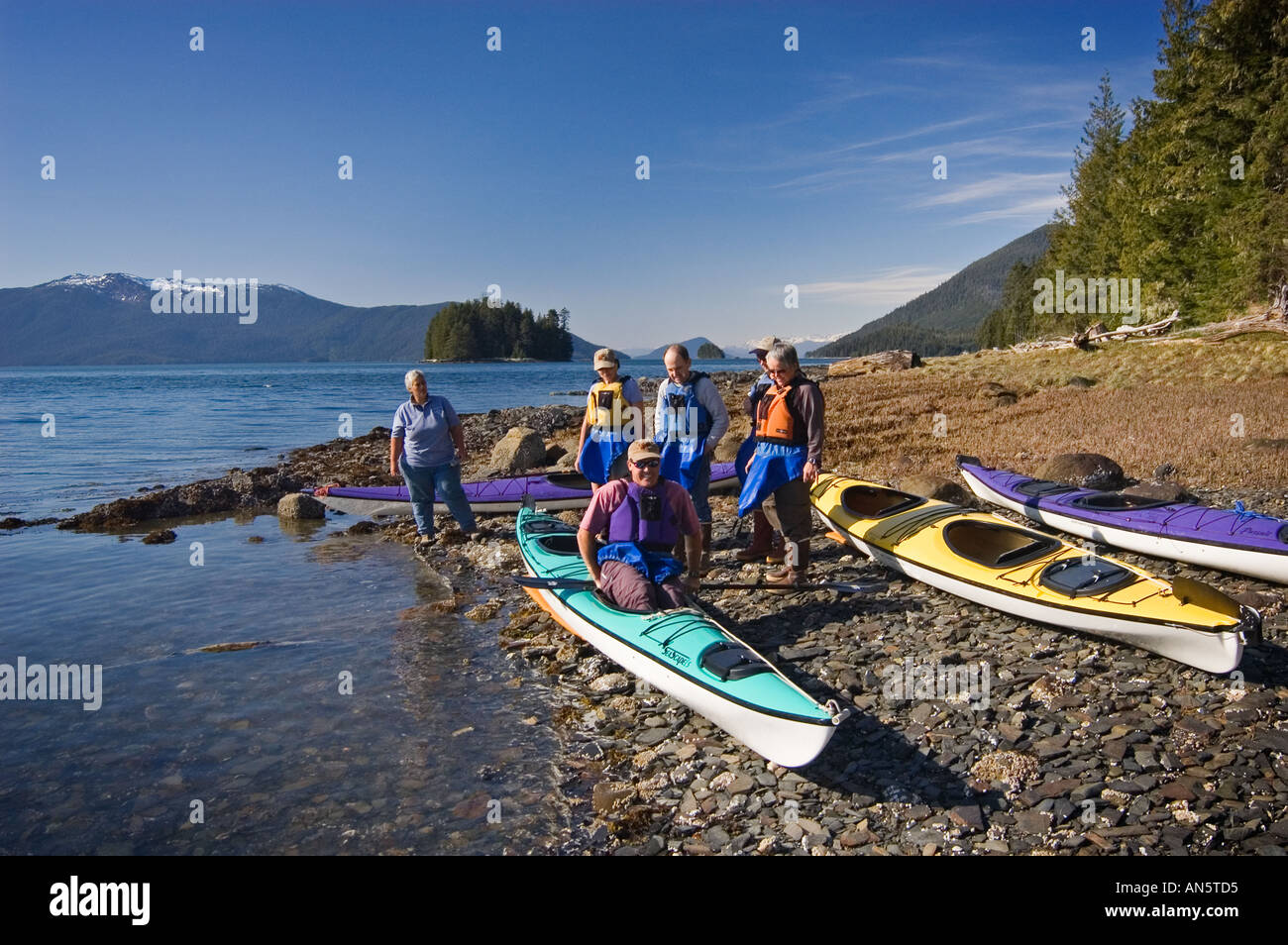 Kayaking at Zimovia Strait on the Inside Passage Wrangell Alaska Stock ...