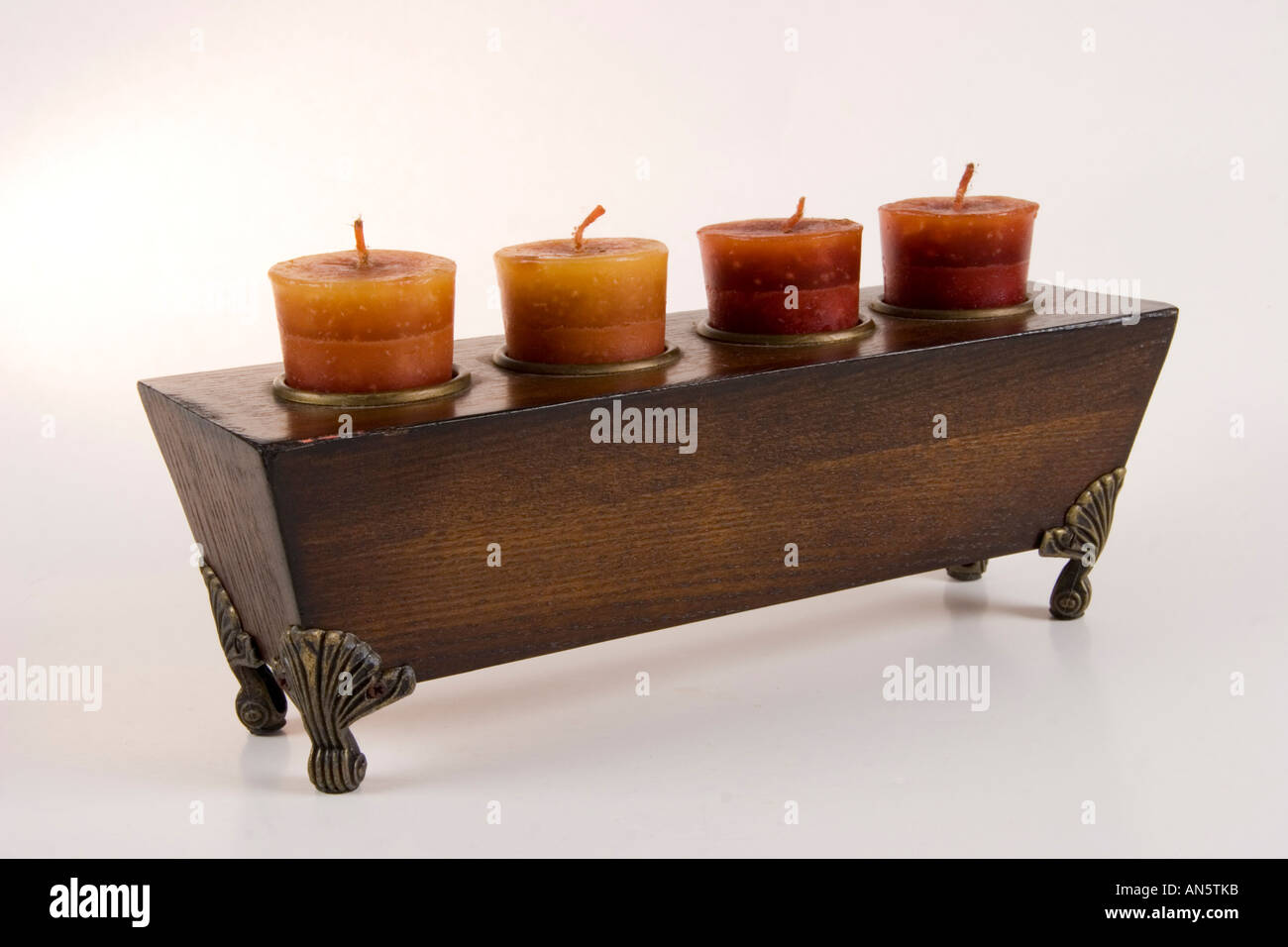 Wooden candle stand Stock Photo - Alamy