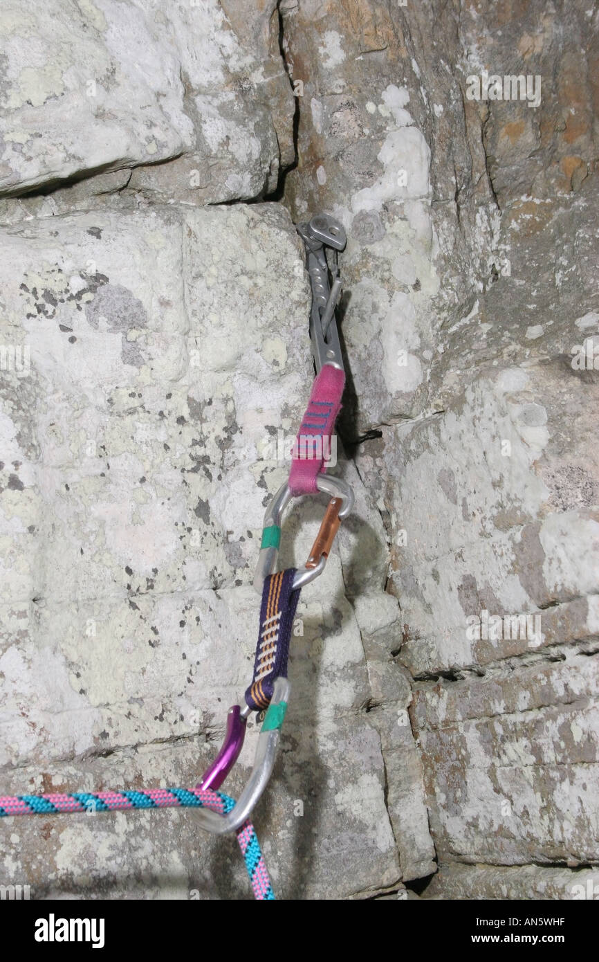 A Lead Rock Climbers Protection Equipment showing Friend. The Climbing ...