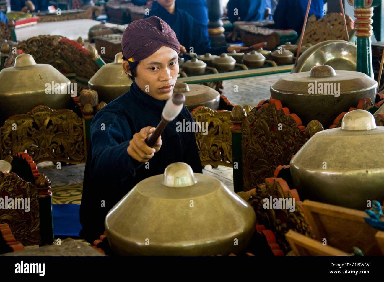 Traditional Gamelan Player Performing at the Royal Palace Yogyakarta ...
