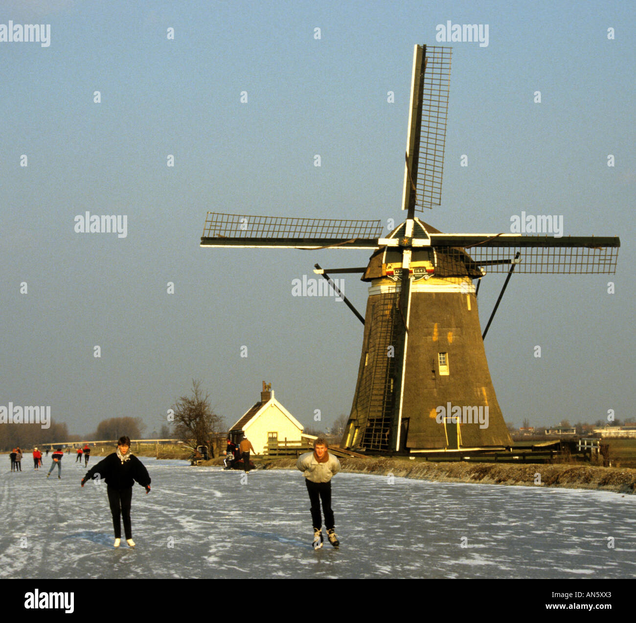 Netherlands skating windmill hi-res stock photography and images - Alamy