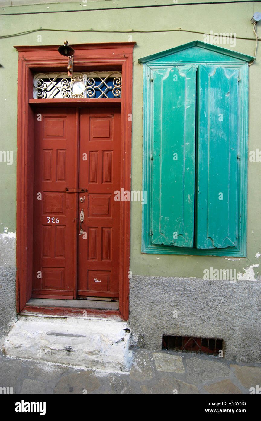 Entry of an traditional greek house Stock Photo - Alamy