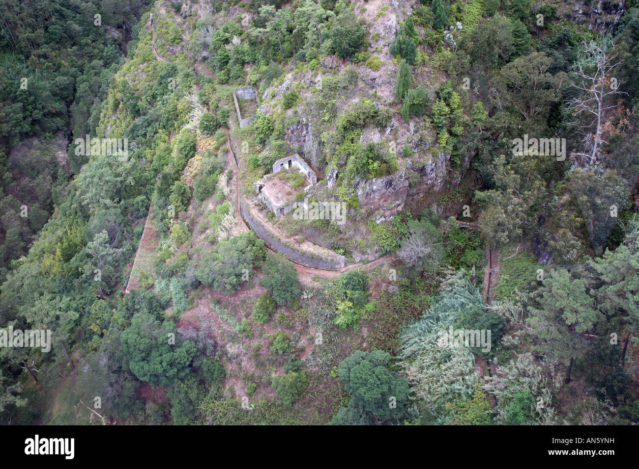 Aerial view of a Levada near to Monte Maderira Stock Photo - Alamy