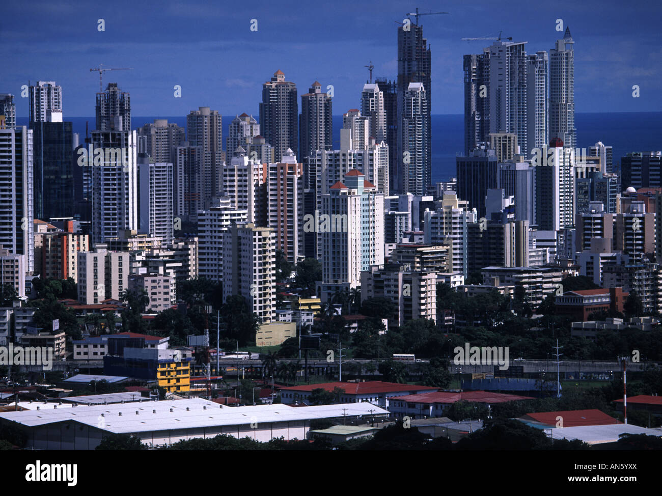 View of Panama city, seen from Metropolitan park, Republic of Panama ...