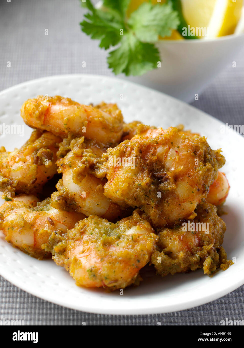 Masala Jhinga Indian chilli prawns editorial food Stock Photo - Alamy