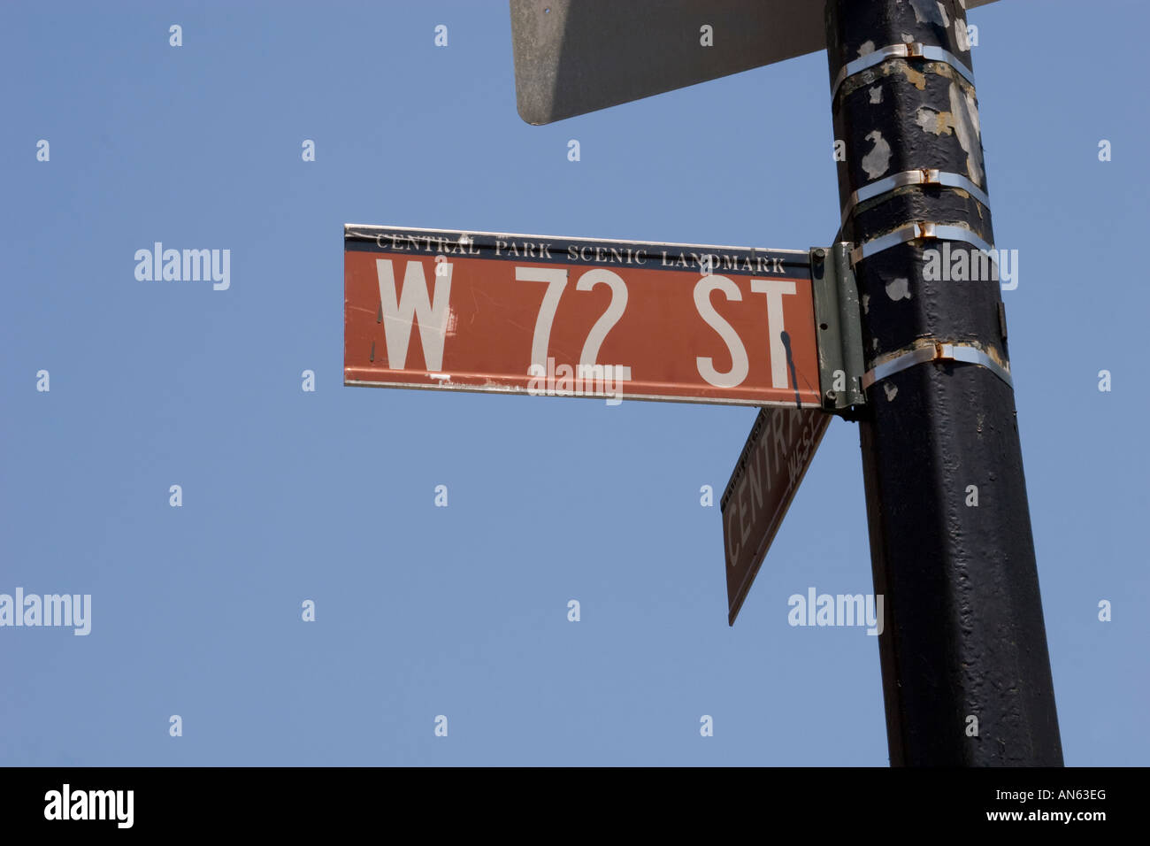 West 72nd Street sign, near Central Park, New York City — the area ...