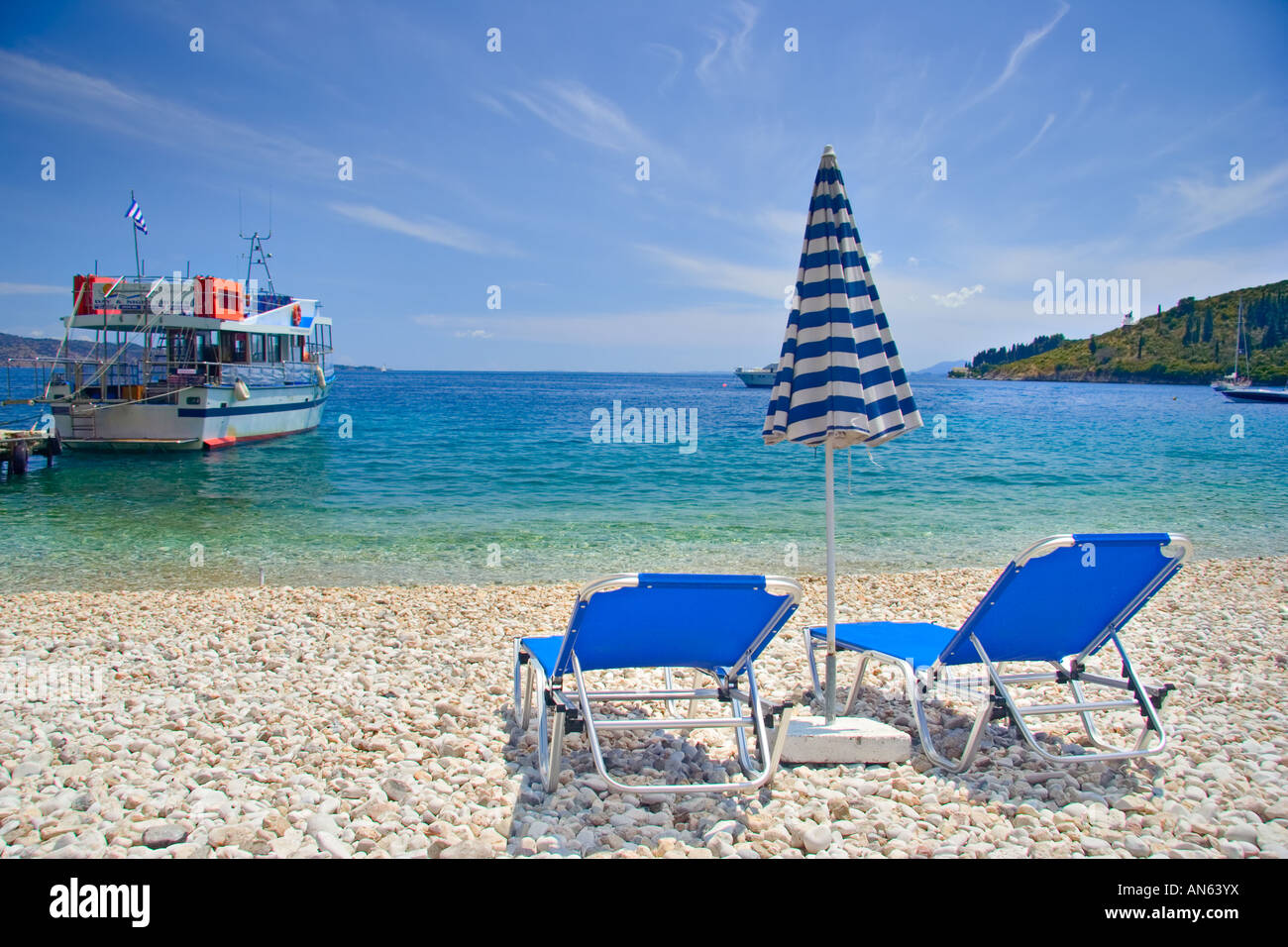 Beach scene from Corfu island Stock Photo - Alamy
