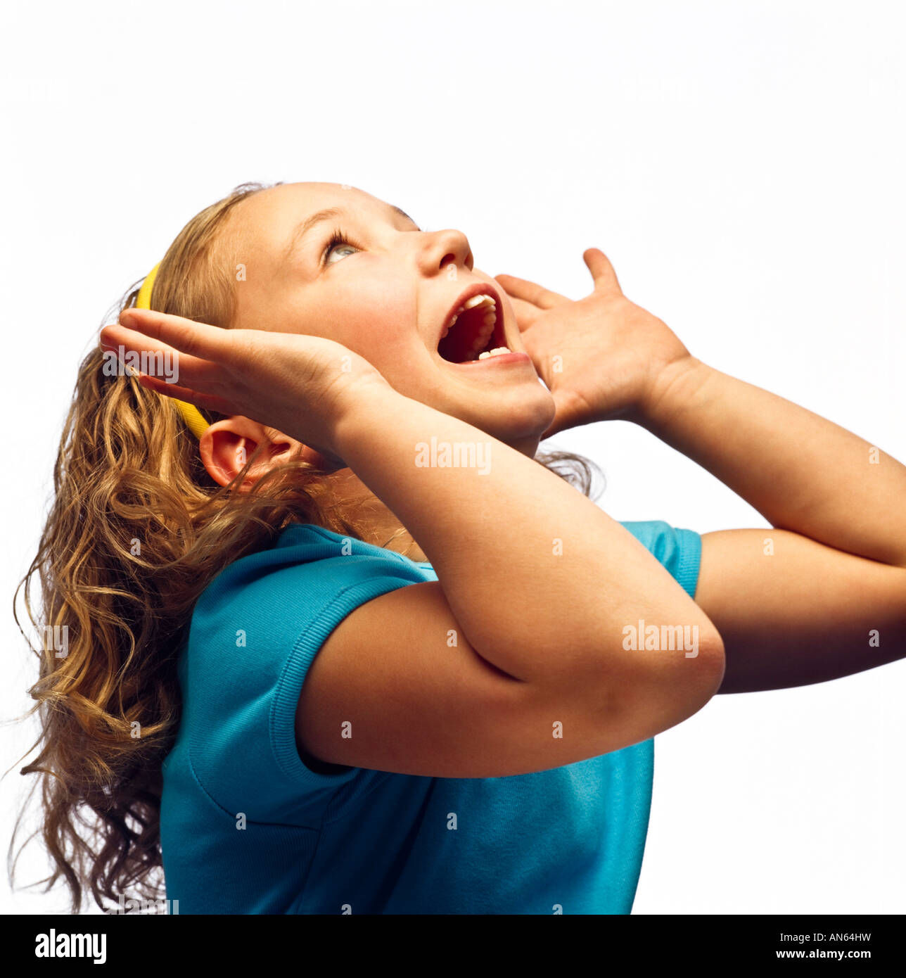 A girl shouting Stock Photo - Alamy