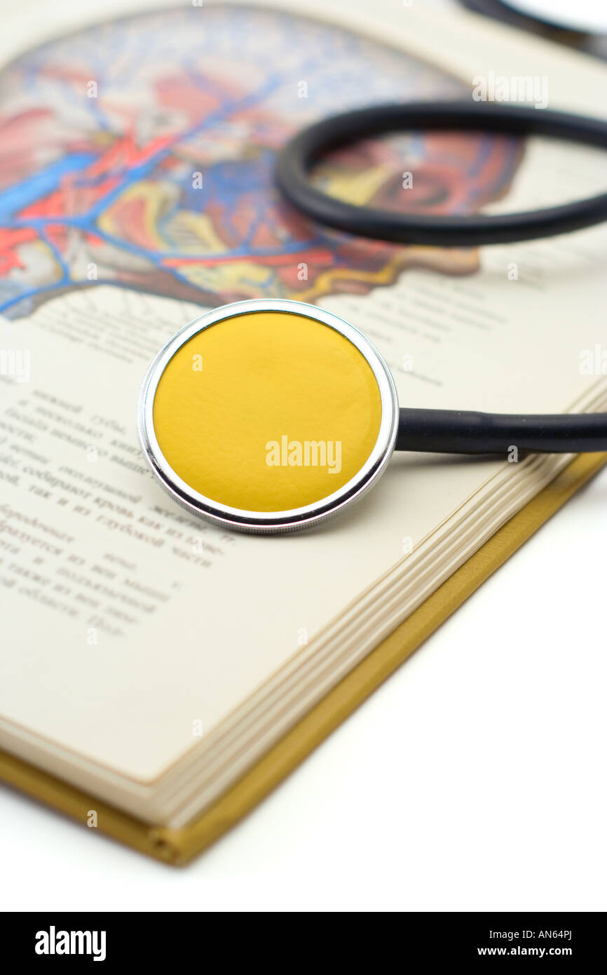 Stethoscope on a medical book Stock Photo - Alamy