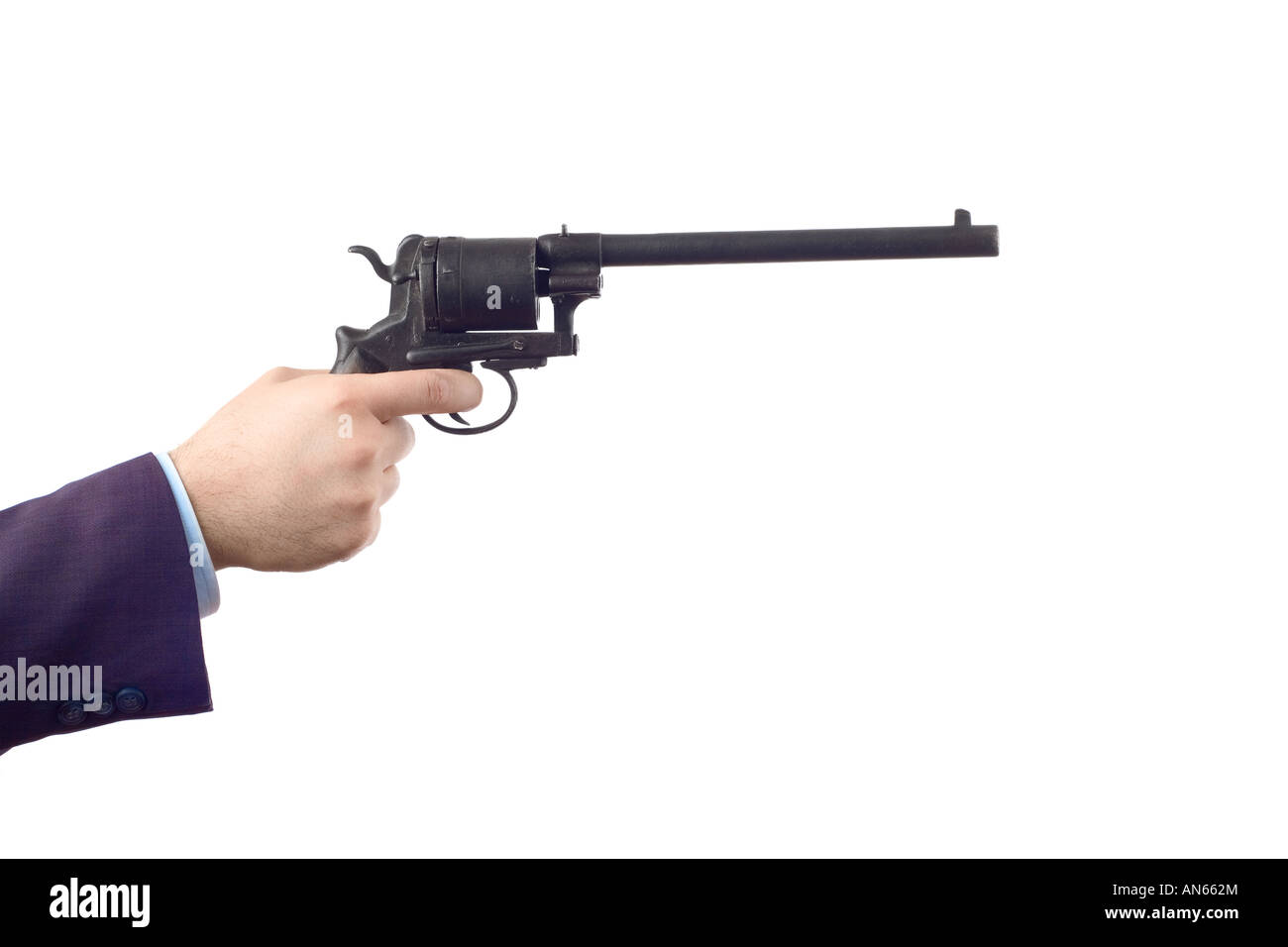 Man holding pistol gun Cut Out Stock Images & Pictures - Alamy