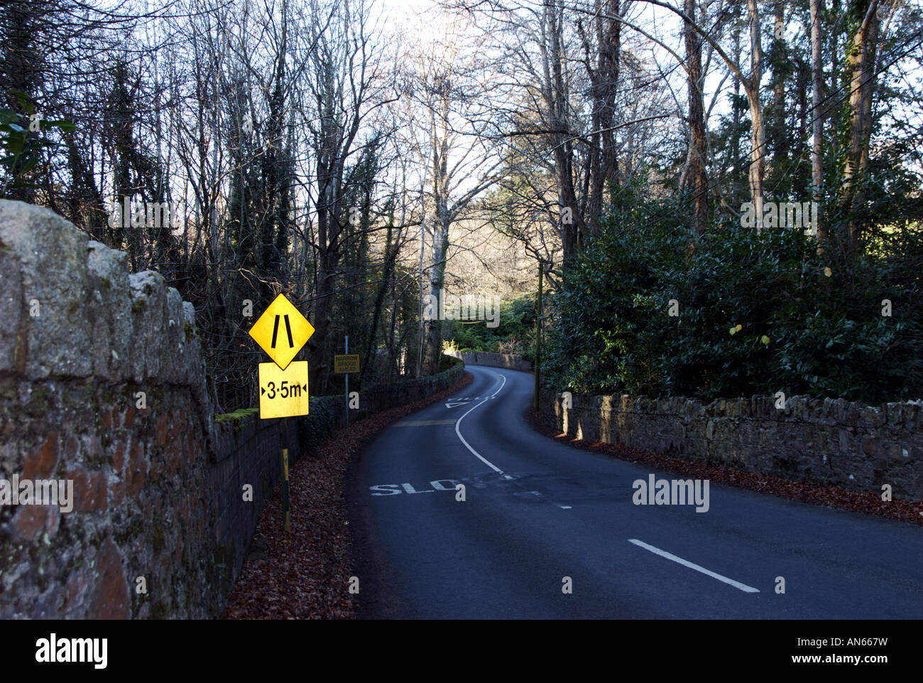 Narrow Bridge Ahead Road Sign High Resolution Stock Photography and ...