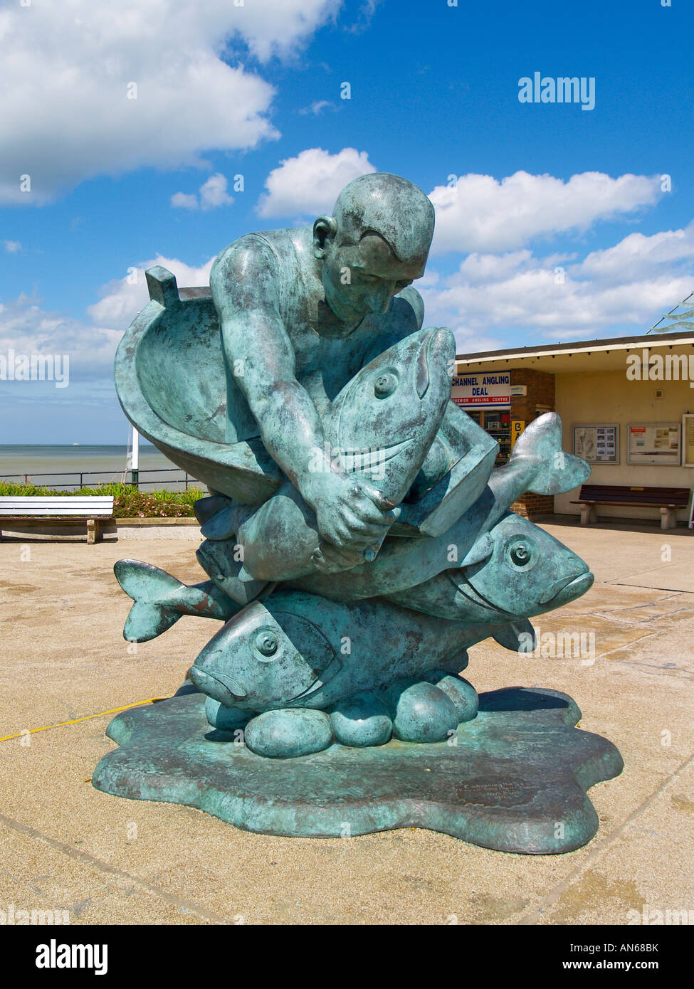 A sculpture by Jon Buck "Embracing the Sea " Deal Kent England UK Stock ...