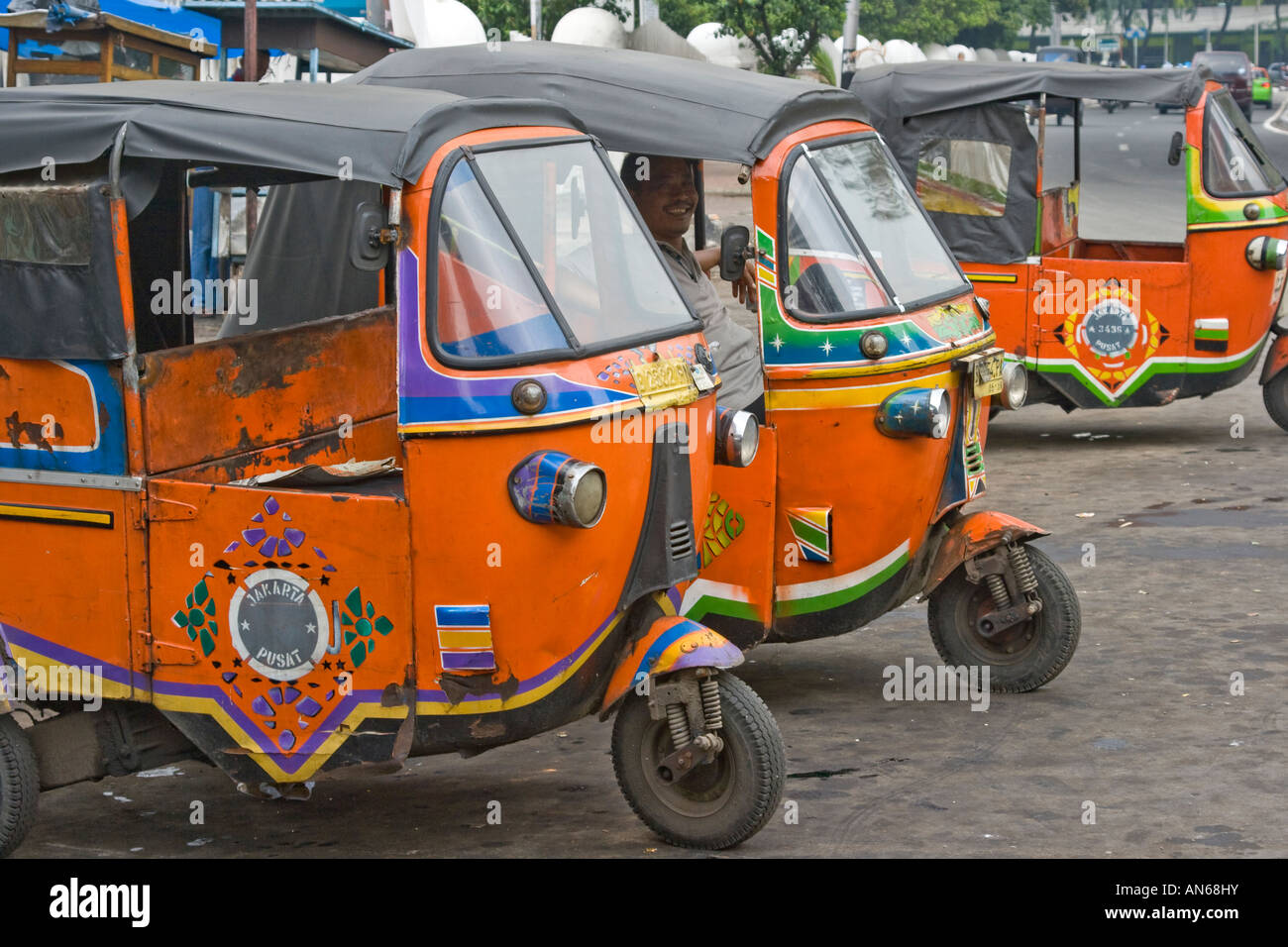 Tuk Rickshaw Jakarta Indonesia Stock Photos & Tuk Rickshaw Jakarta ...