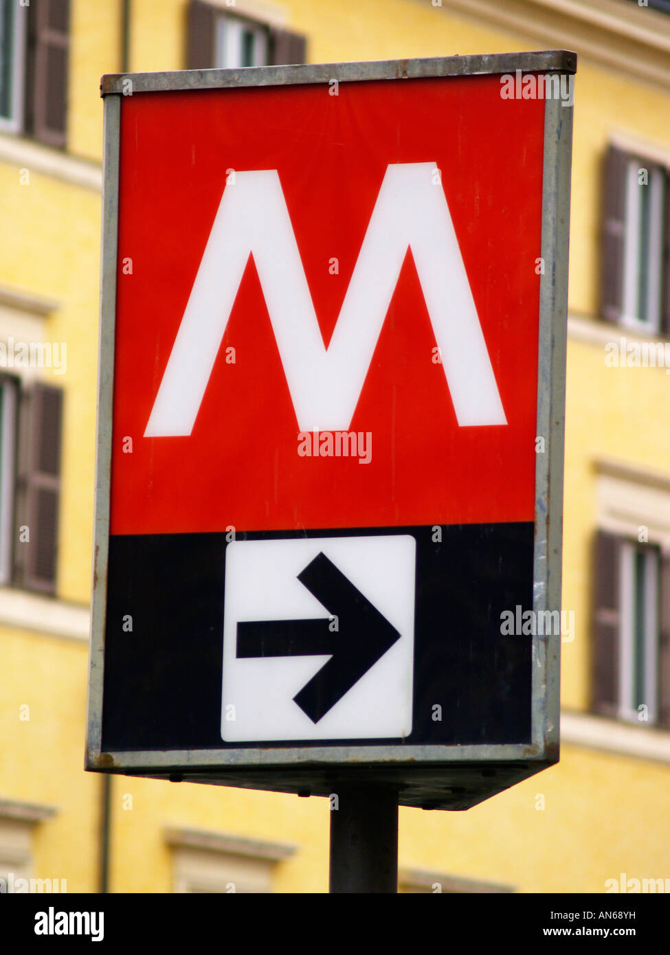Metro sign in the Piazza di Spagna Rome Italy Europe Stock Photo - Alamy