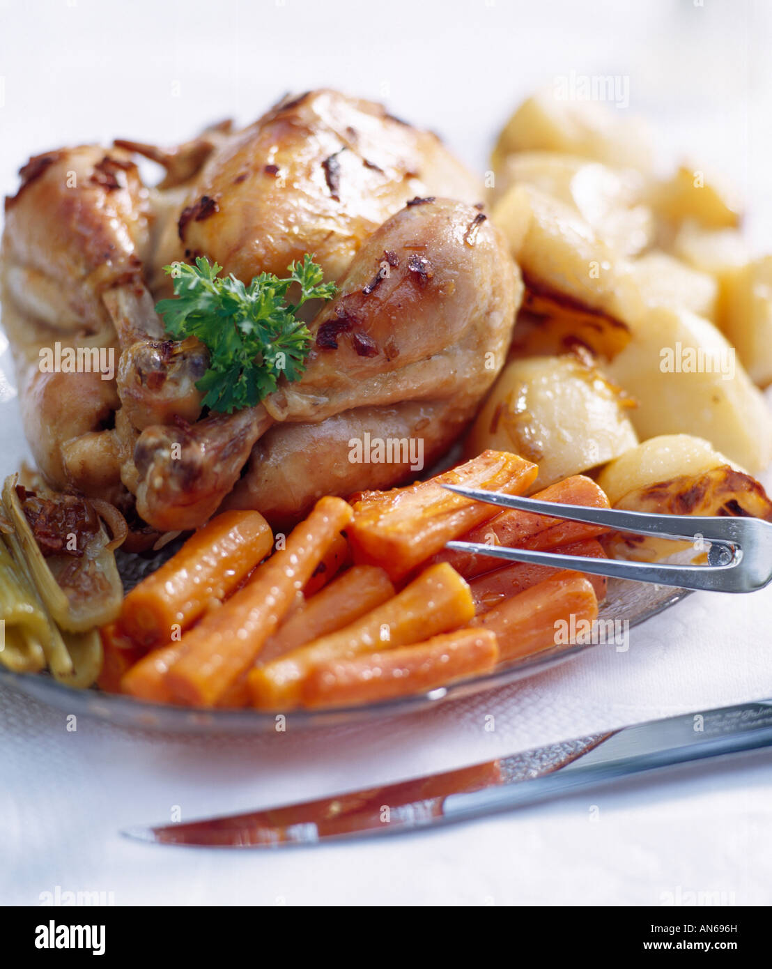 A complete chicken dinner Stock Photo - Alamy