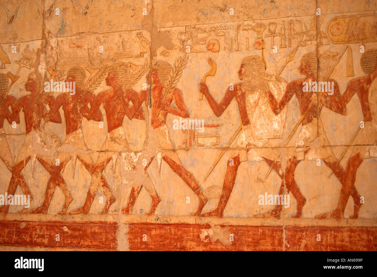 Painting at Hatshepsut Temple at Deir al Bahri Egypt Stock Photo - Alamy