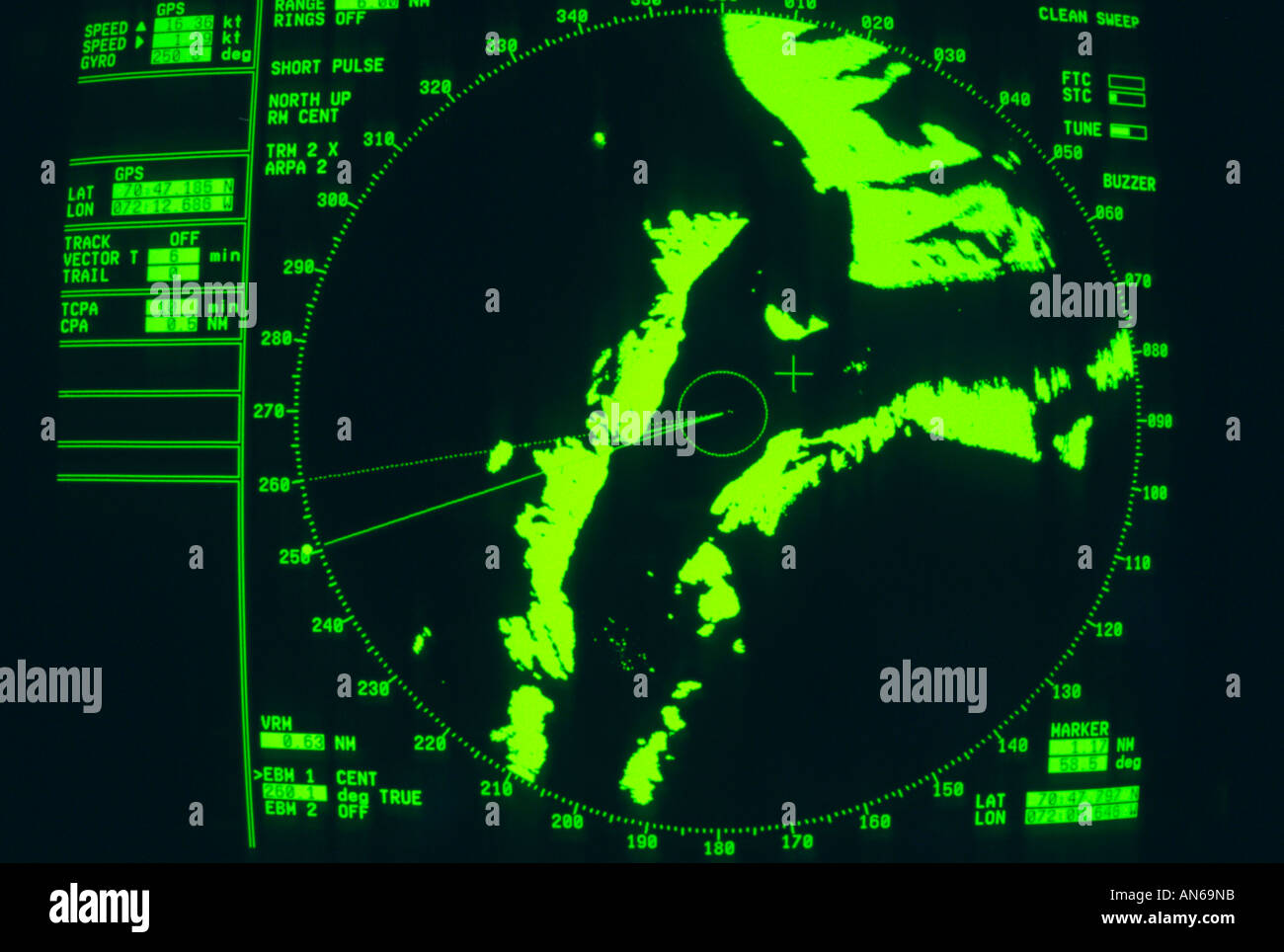 Radar Monitor at an Ice Breaker in the Canadian arctic Stock Photo - Alamy