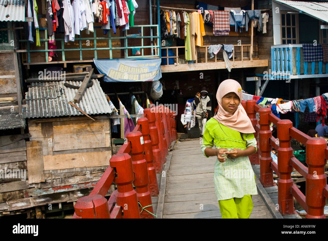 Young Muslim Girl in the Poor Part of Sunda Kelapa Jakarta Indonesia ...
