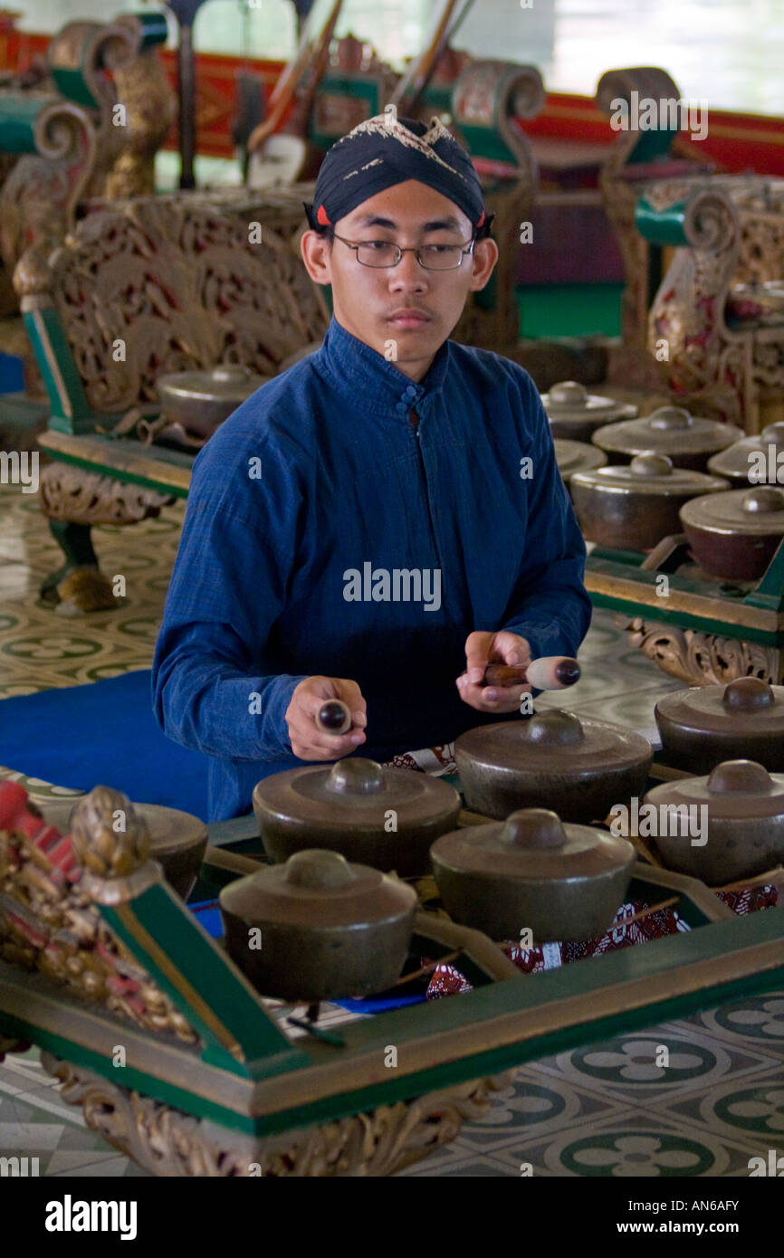 Traditional Gamelan Player Performing at the Royal Palace Yogyakarta ...
