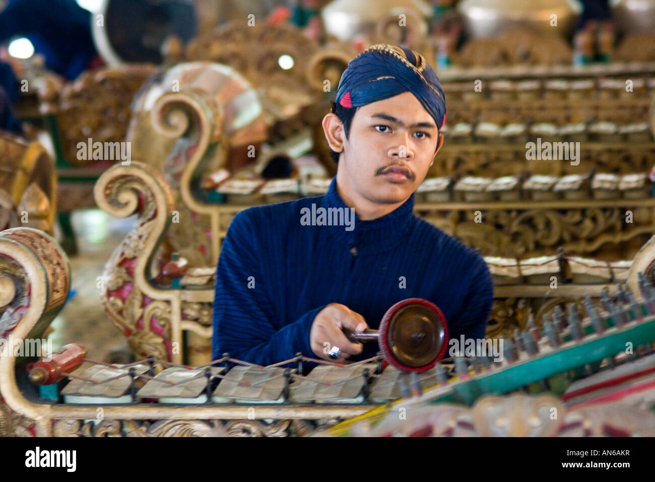 Traditional Gamelan Player Performing at the Royal Palace Yogyakarta ...