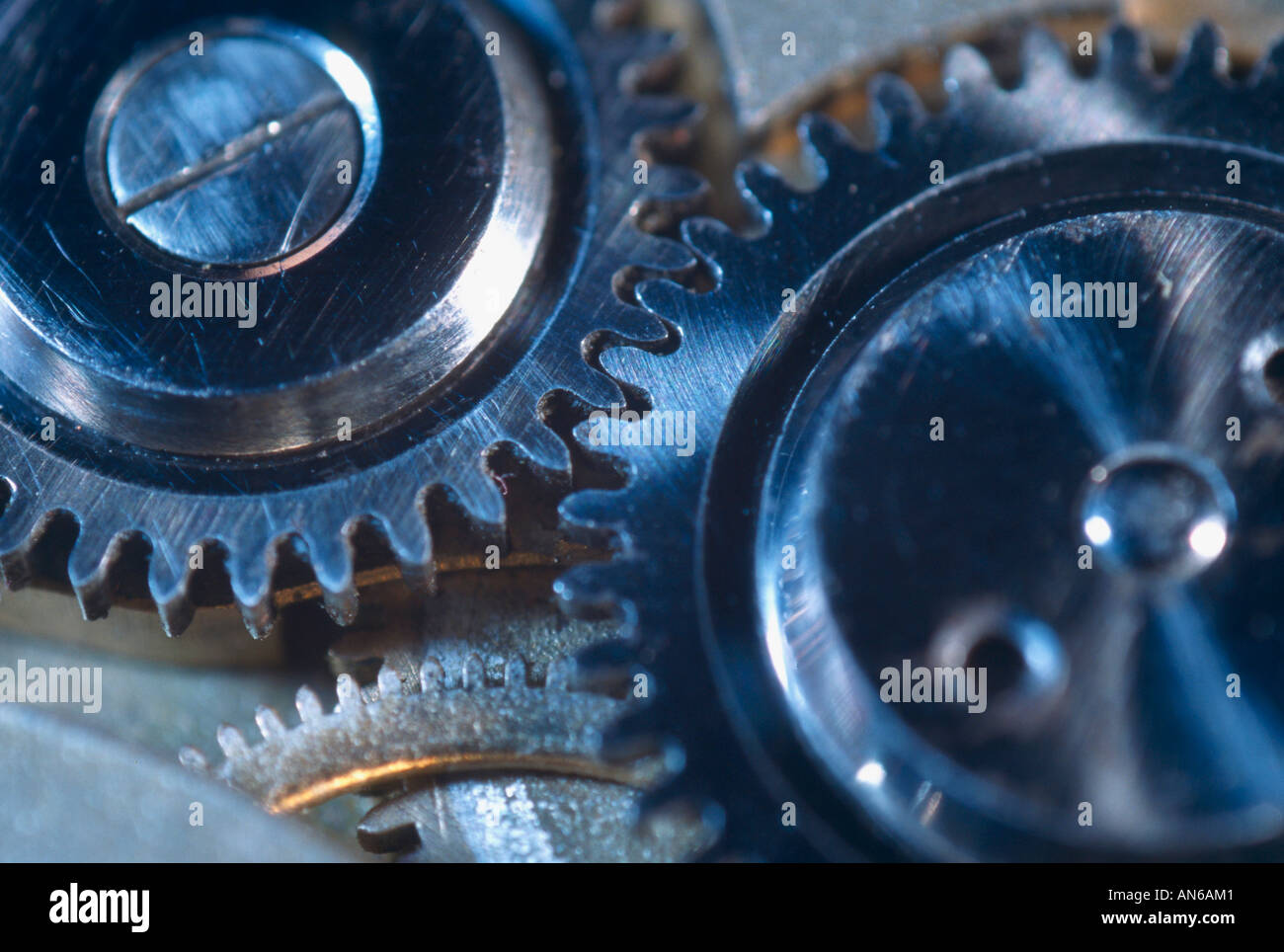 Gears of an mechanical watch Stock Photo - Alamy