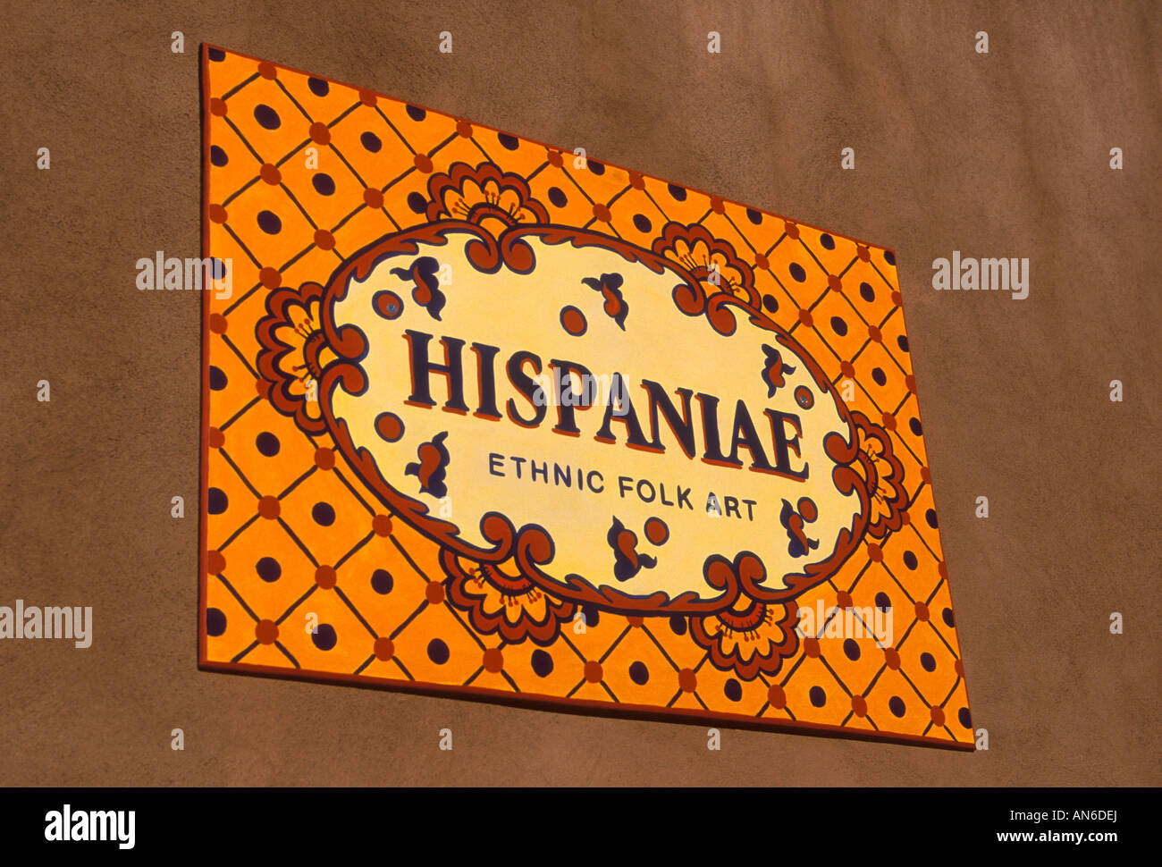sign, Hispaniae, shop, store, selling ethnic folk art, 410 Romero ...