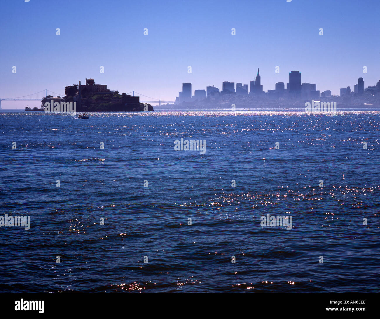 Alcatraz and San Francisco skyline Stock Photo - Alamy