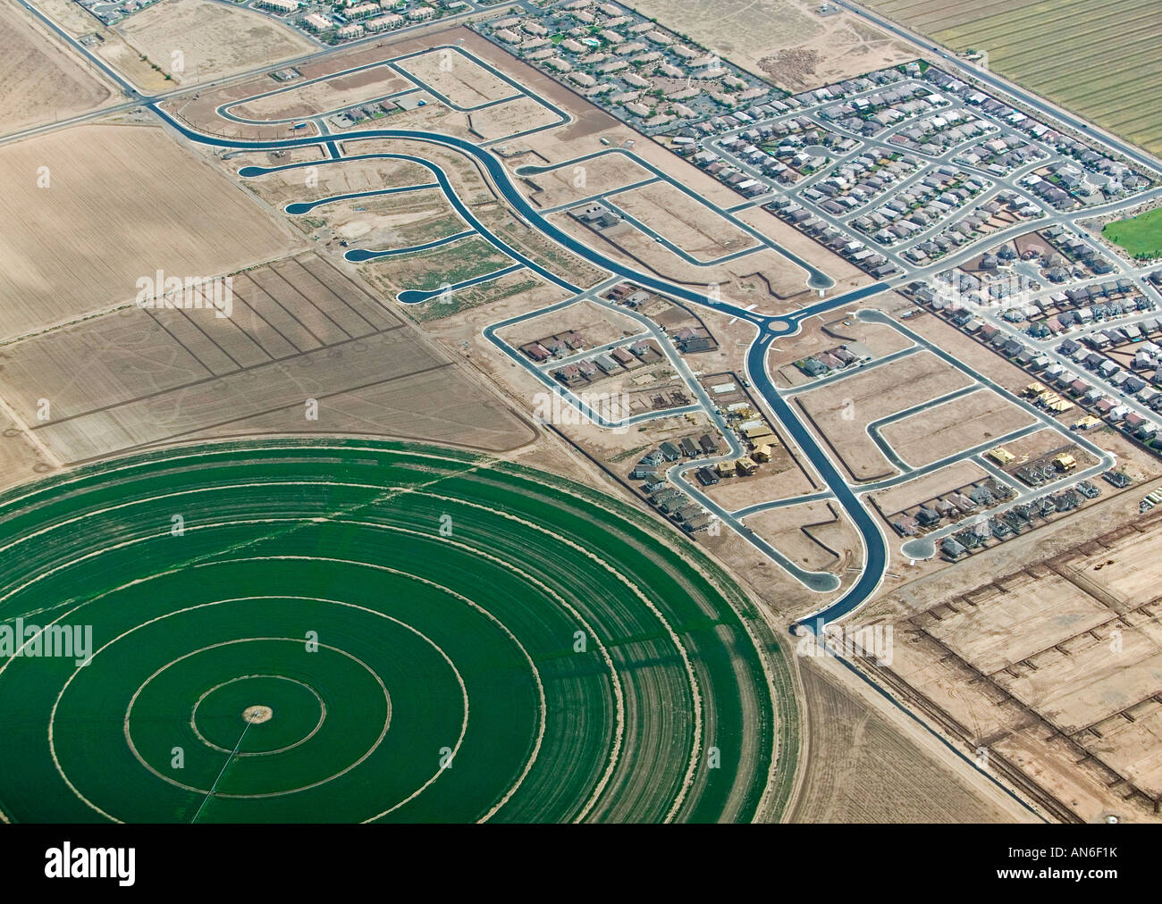 Aerial circular irrigation field hi-res stock photography and images ...