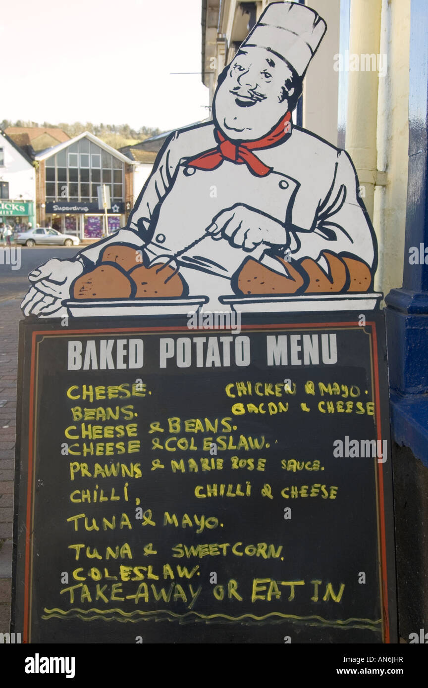 Handwritten baked potato menu at Chesham UK Stock Photo - Alamy