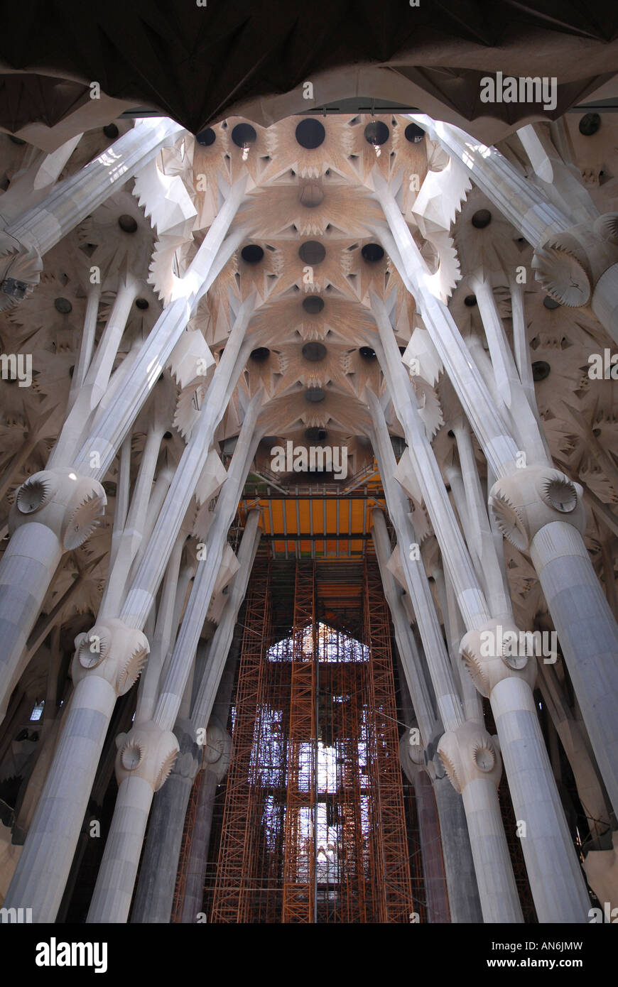 La Sagrada Familia Roman Catholic basilica under construction in ...
