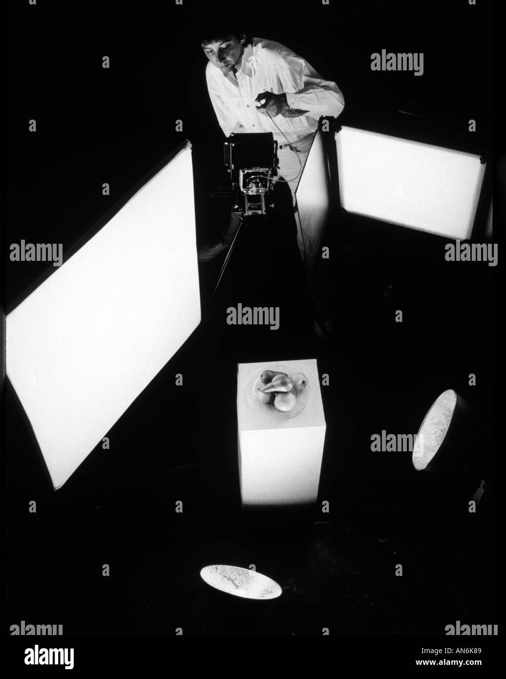 Still life studio photo shoot using a large format 5"x4" film camera ...