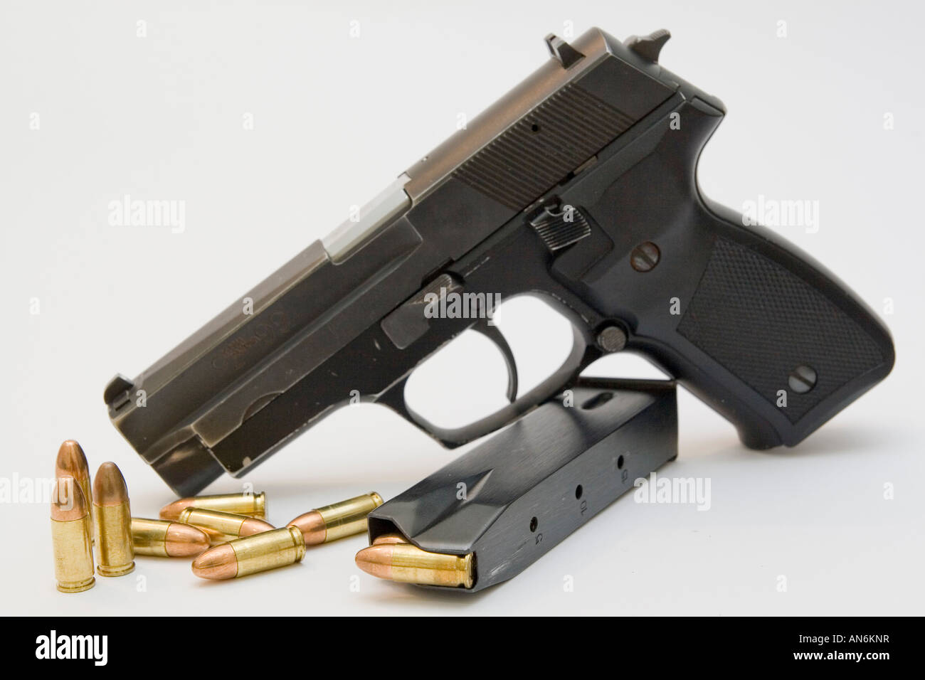 A Czech CZ 99 9mm parabelum semi automatic hand gun bullets and ...