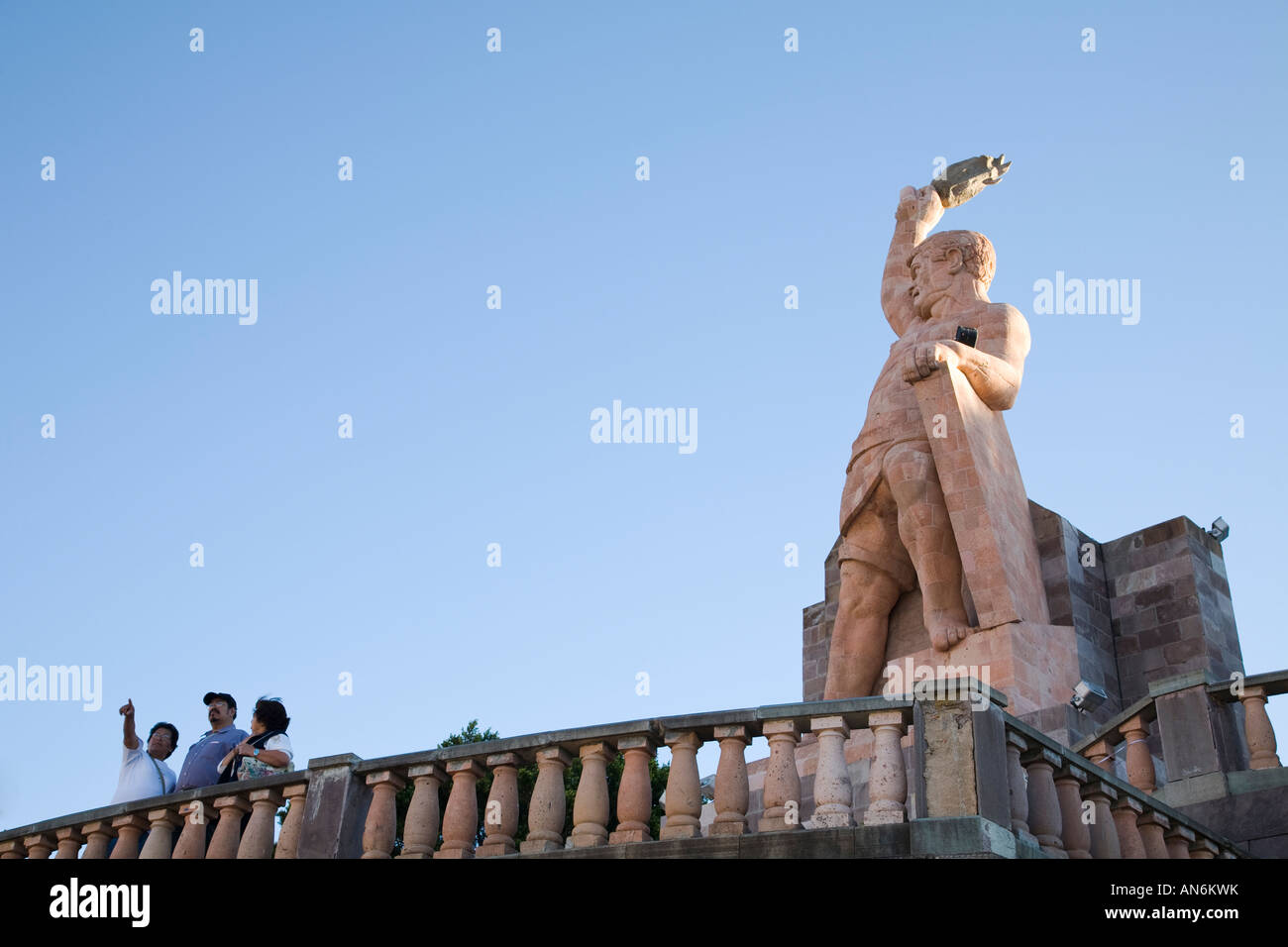 MEXICO Guanajuato El Pipila statue at overlook point of city three ...
