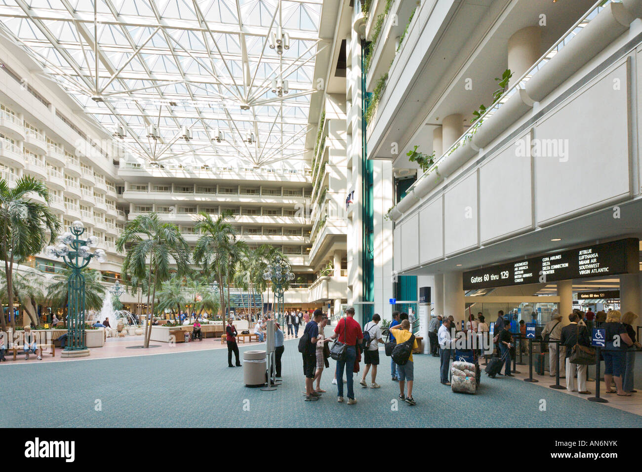 Main Concourse, Entrance to Security Checkpoint and Hyatt Hotel ...