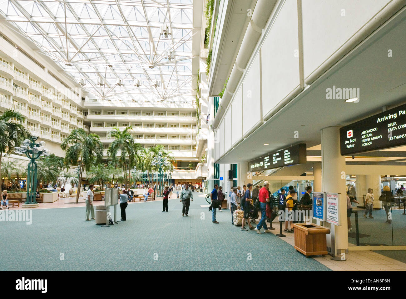Main Concourse, Entrance to Security Checkpoint and Hyatt Hotel ...