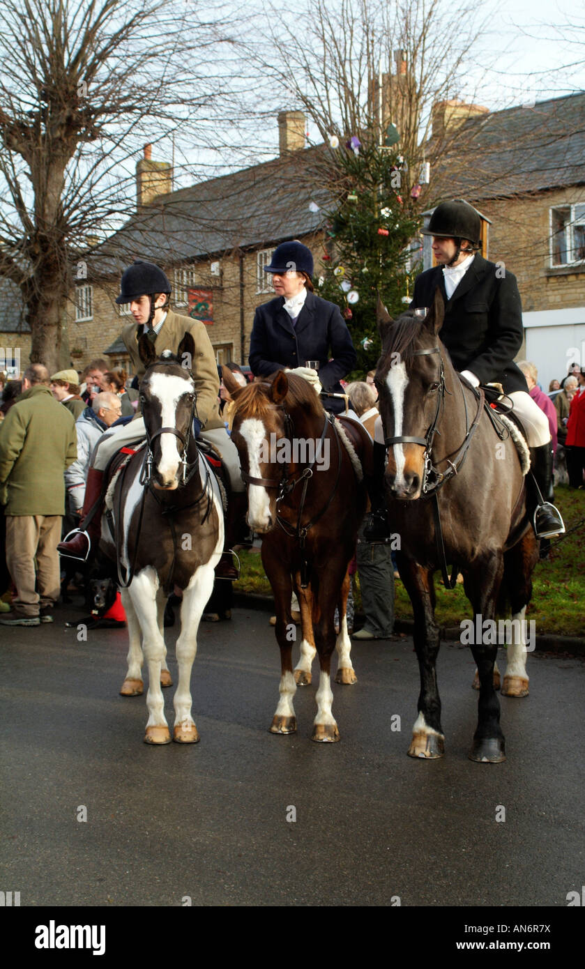 Woodland Pytchley Hunt Members at Brigstock Village Northamptonshire ...