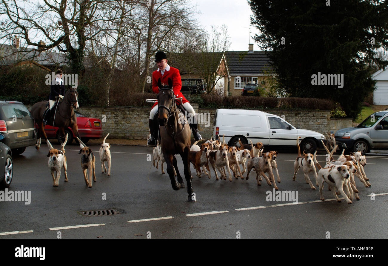 Woodland Pytchley Hunt Members at Brigstock Village Northamptonshire ...